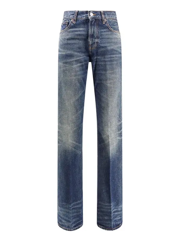 HAIKURE Flora Logo Patch Flared Jeans - Blue