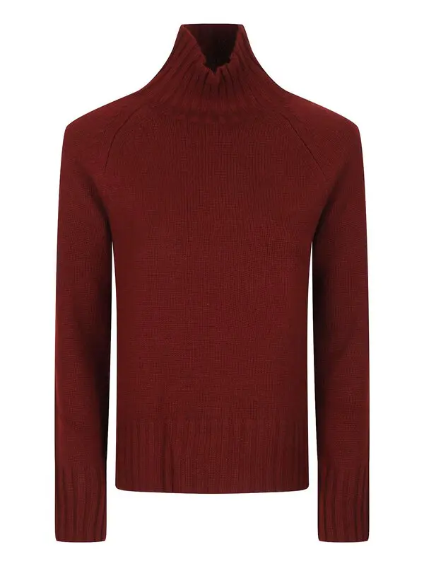 Max Mara Mantova Ribbed High Neck Sweater - Brown