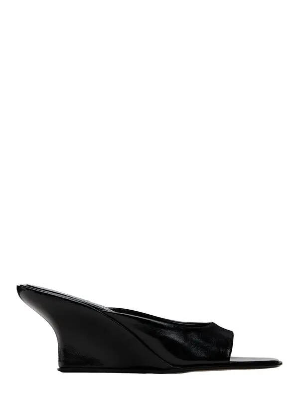 By Far Caroo Open Round Toe Mules - Black