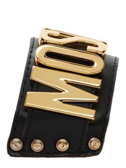Moschino Open-toe Slippers With Buckle Straps And Branded Hardware - Black
