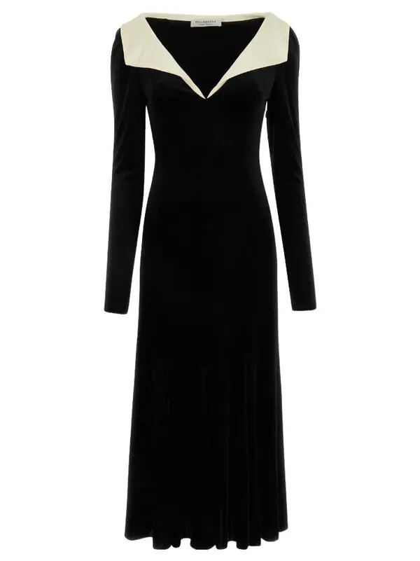 Philosophy Di Lorenzo Serafini V-neck Long-sleeve Dress - Black
