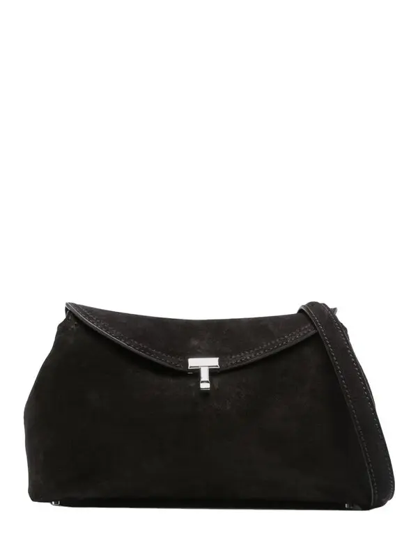 TOTEME T-lock Suede Shoulder Bag - Brown