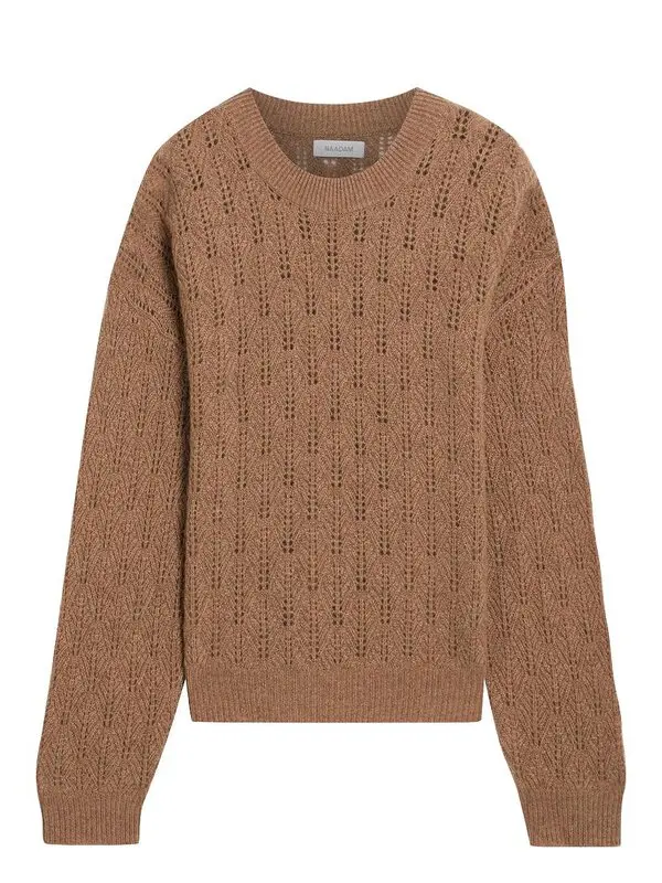 Naadam Pointelle Knit Cashmere Sweater - Light Brown