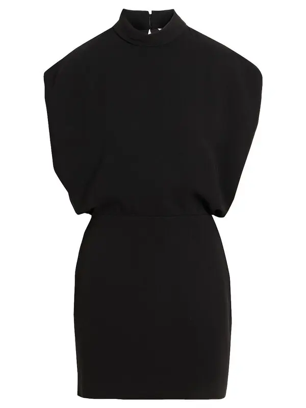 Max Mara Querce Cutout Satin-crepe Mini Dress - Black