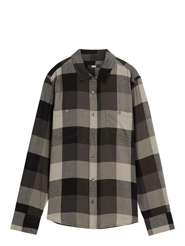 Paige Everett Checked Cottonblend Flannel Shirt - Dark Gray