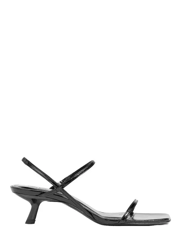 ANINE BING Hilda Leather Slingback Sandals - Black