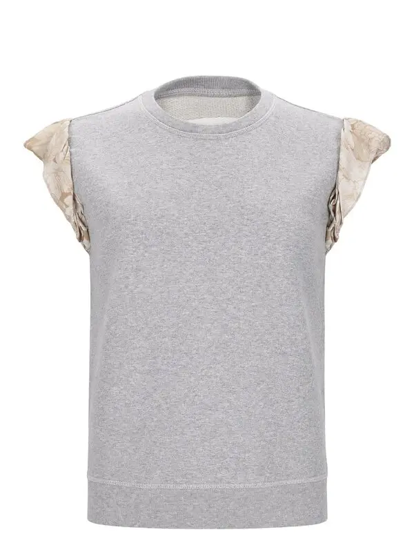 MAISON MARGIELA Sweatshirt With Embellished Sleeves - Grey