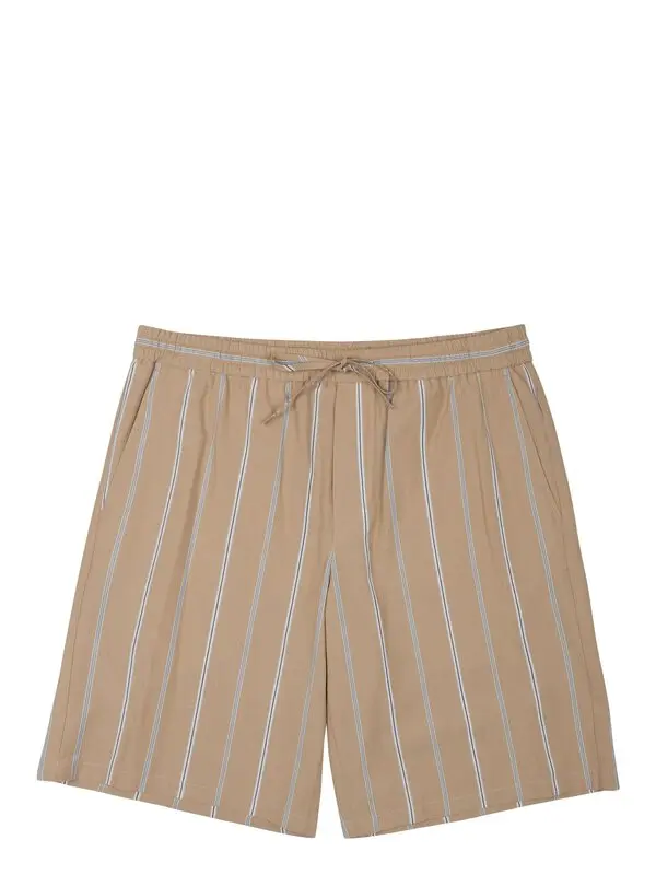 PAOLO PECORA MILANO Bermuda Con Cintura Elastica In Cotone - Beige