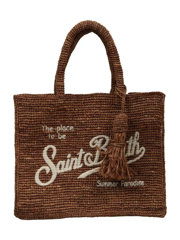 MC2 SAINT BARTH Colette Raffia Tote - Brown