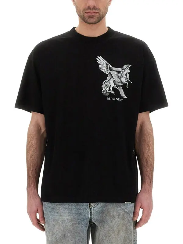 REPRESENT Elegance In Motion" T-shirt - Black