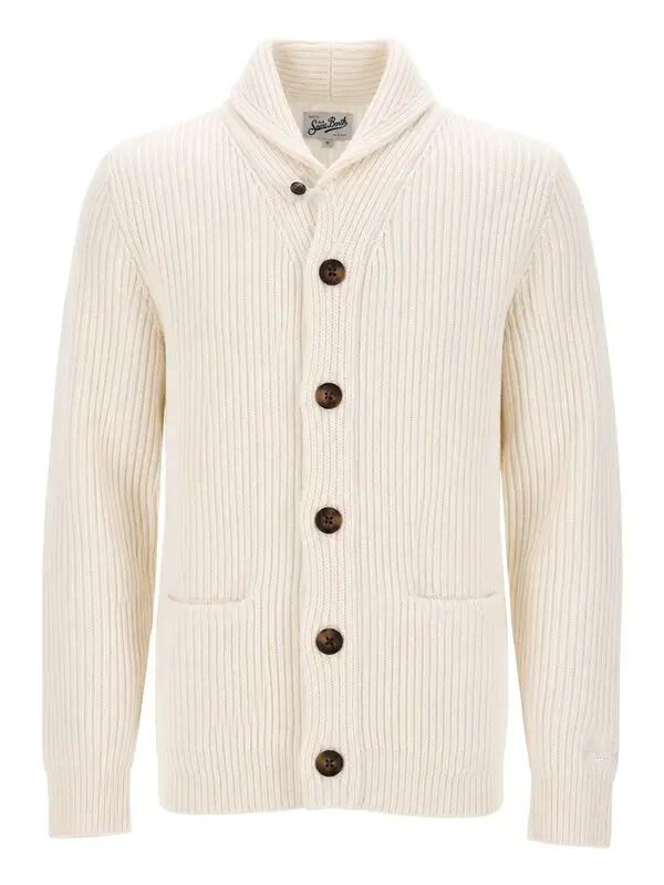MC2 SAINT BARTH Cardigan In Lana - Ivory