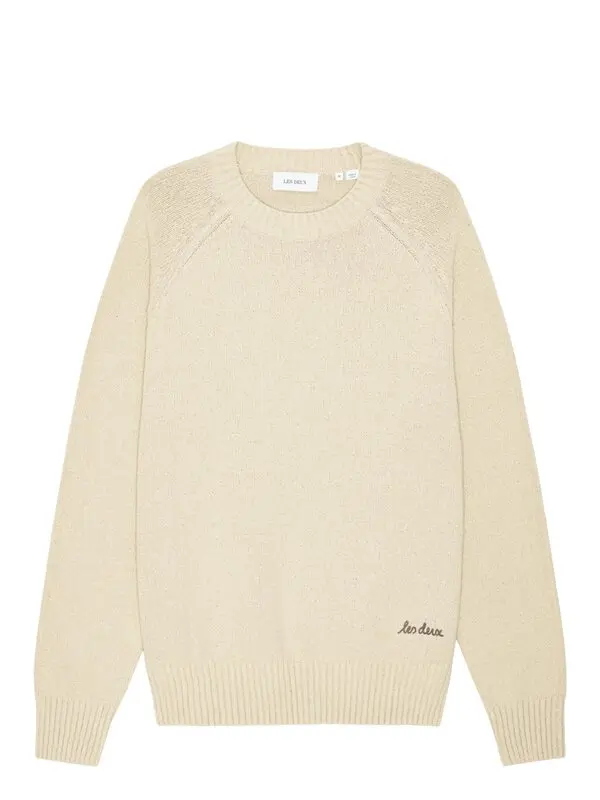 LES DEUX Lightweight Knit Crewneck Sweater - Beige