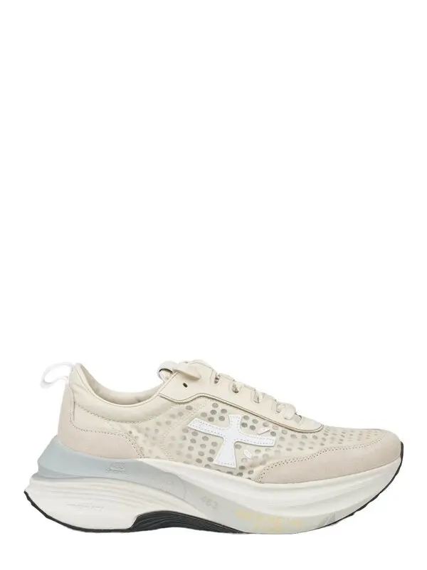 Premiata Hill Leather-trim Sneakers - Beige