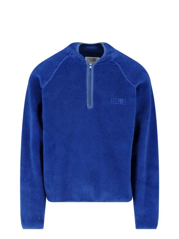 MAISON MARGIELA Fleece Quarter-zip Pullover - Blue
