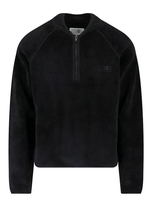 MAISON MARGIELA Fleece Quarter-zip Pullover - Black