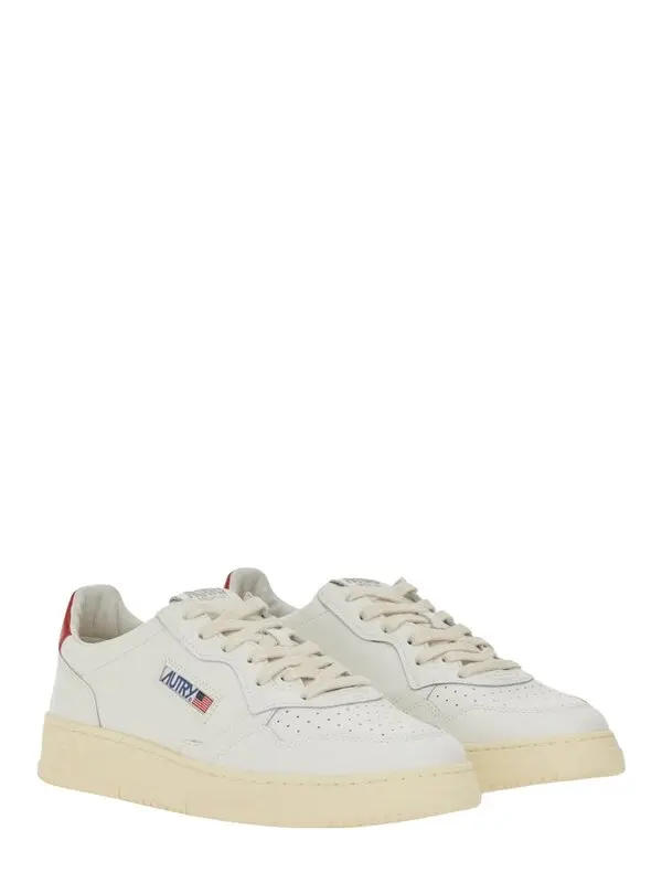 AUTRY Leather-look Lace-up Sneakers With 4cm Rubber Sole - Multicolour