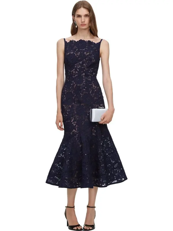SELF-PORTRAIT Lace Mini Dress - Blu