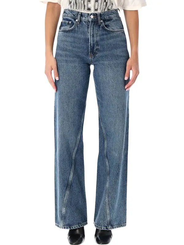 ANINE BING High-rise Wide-leg Jeans With Twisted Seams - Cabana Blue