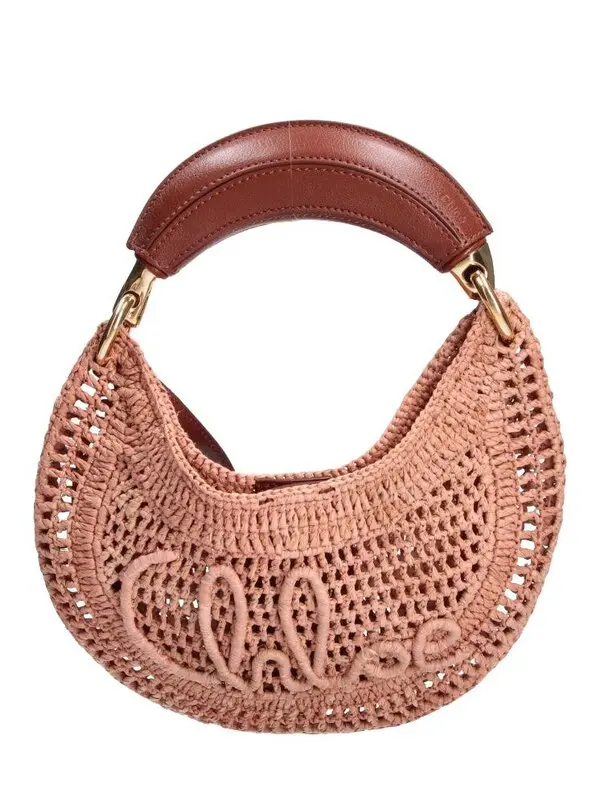 Chloé Raffia And Buffalo Leather Handbag - Beige
