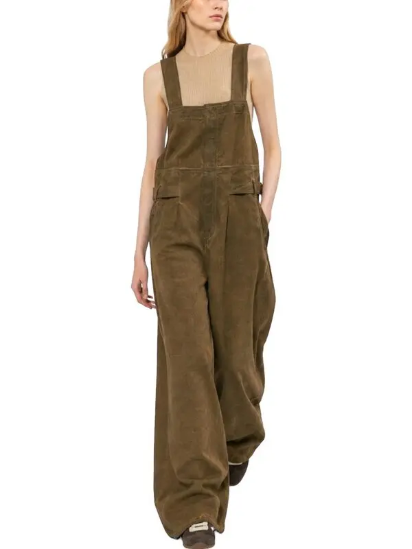UMA WANG Cotton Dungarees - Brown
