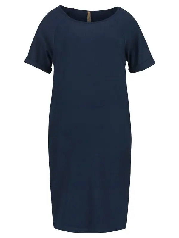 CONQUISTA Navy Punto Di Roma Dress With Pockets - Blue