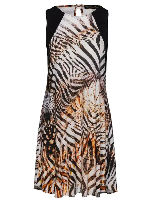 CONQUISTA A-line Animal Print Dress - Black