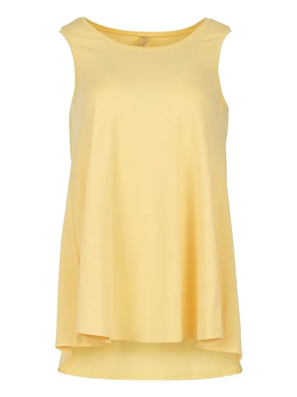 CONQUISTA Sleeveless Top With Rounded Hemline - Yellow