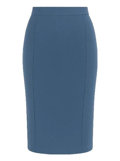 CONQUISTA Stretch Pencil Skirt - Blue