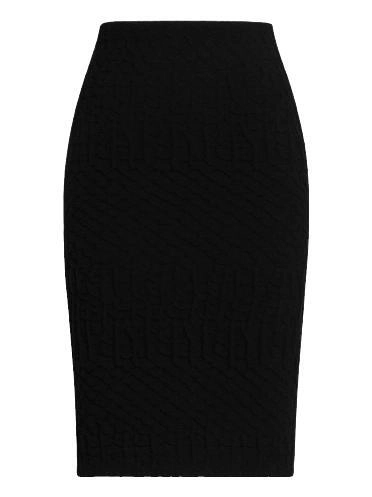 CONQUISTA Fitted Pencil Skirt In Knit Jacquard - Black
