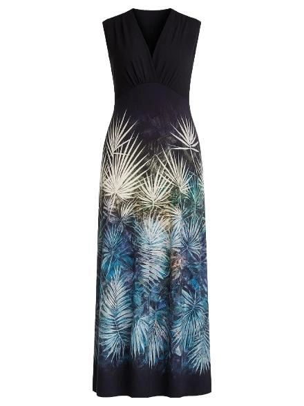 CONQUISTA Empire Waist Maxi Dress - Black