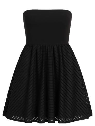CONQUISTA Strapless Two-in-one Mini Dress - Black