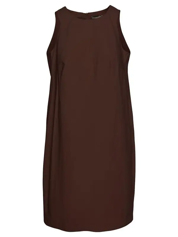CONQUISTA Sleeveless Sack Dress - Brown