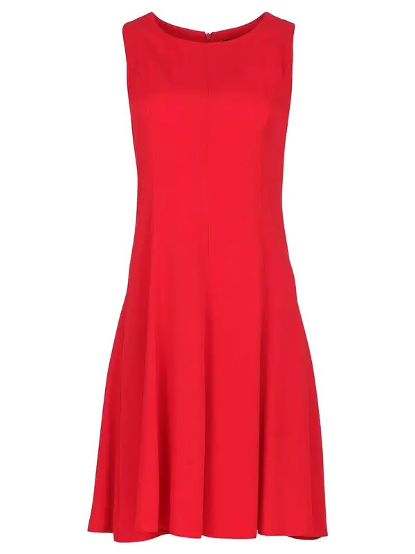 CONQUISTA Sleeveless Round Neck Cloche Dress - Red