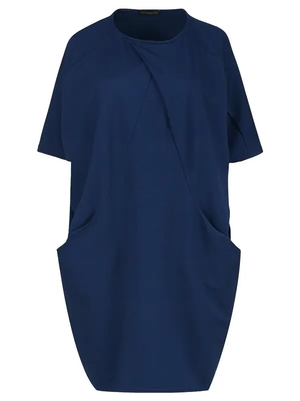 CONQUISTA Punto Di Roma Batwing Dress - Blue