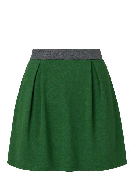 CONQUISTA A-line Mini Skirt With Pleated Front And Back - Green
