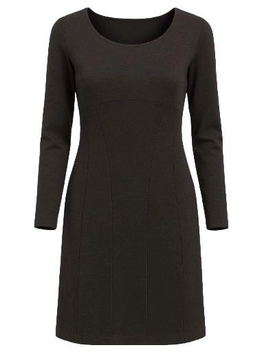 CONQUISTA Long Sleeve Fitted Jersey Dress - Grey
