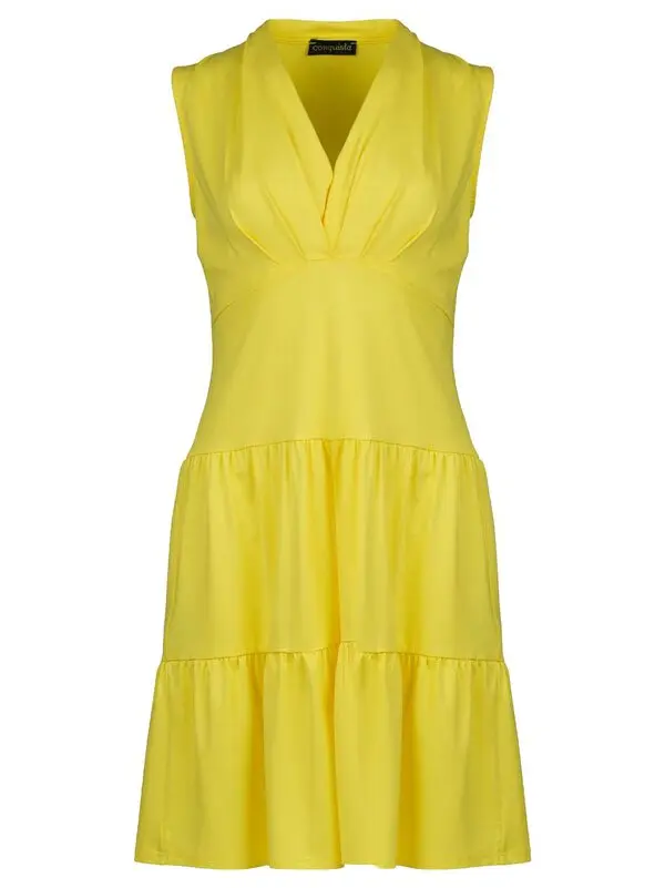 CONQUISTA Sleeveless V-neck Jersey Dress - Yellow