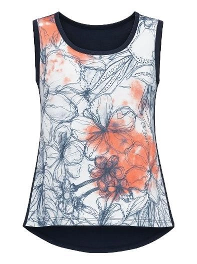CONQUISTA Sleeveless Printed Jersey Top - Blue