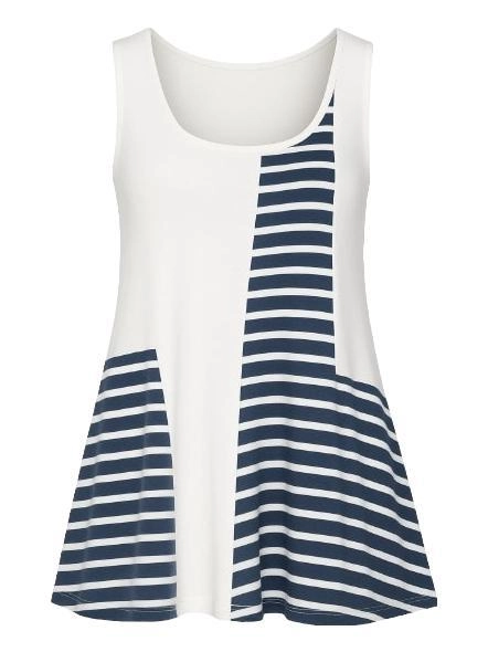 CONQUISTA Sleeveless Paneled Tunic - Blue