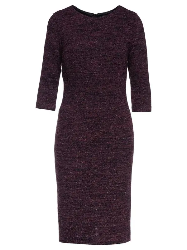 CONQUISTA Wool Knit Fitted Dress - Purple