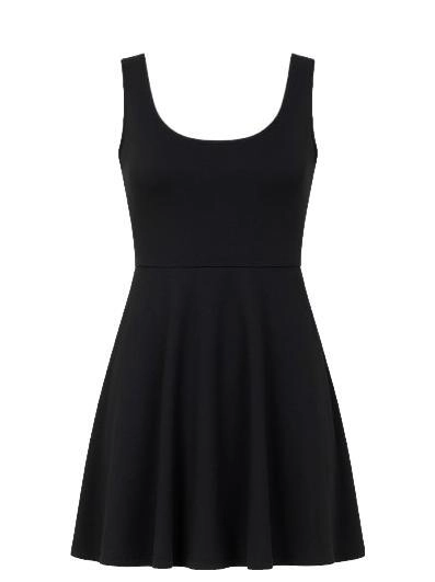 CONQUISTA Bow Detail Skater Dress - Black