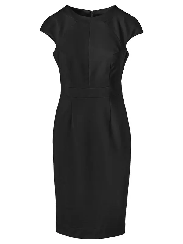 CONQUISTA Fashion Fitted Dress With Cap Sleeves - Black