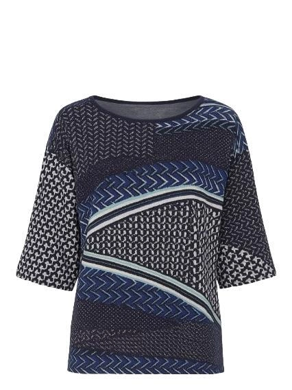 CONQUISTA Wide Sleeved Printed Blouse - Green