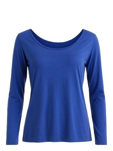 CONQUISTA Long Sleeve Off-shoulder Top - Blue