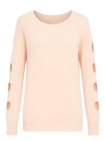 CONQUISTA Apricot Sweater With Cut Out Sleeve Details - Orange