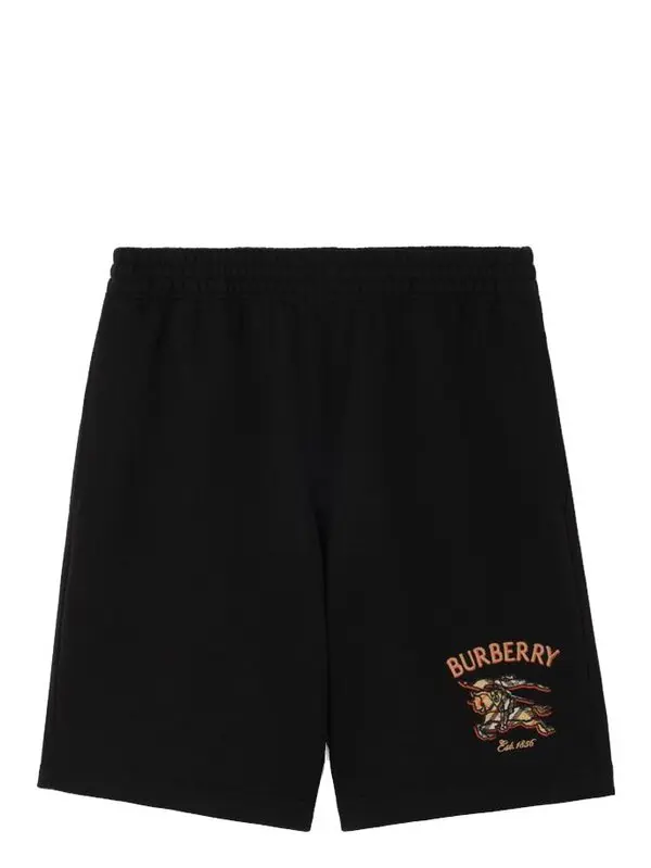 Burberry Knight Check Cotton Shorts - Black