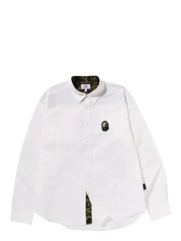 A BATHING APE 1st Camo One Point Relaxed Fit Shirt - White
