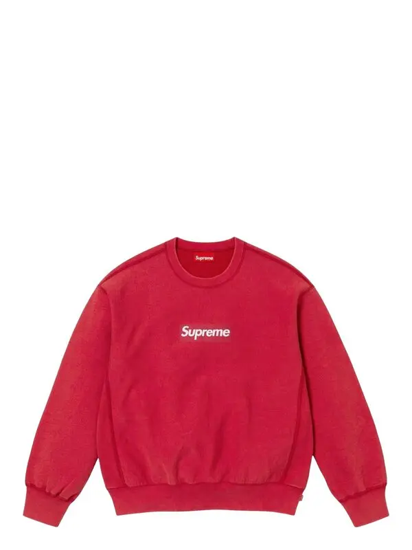Supreme Washed Box Logo Crewneck - Red
