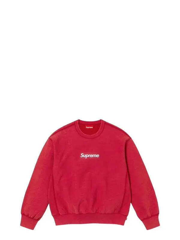 Supreme Washed Box Logo Crewneck - Red