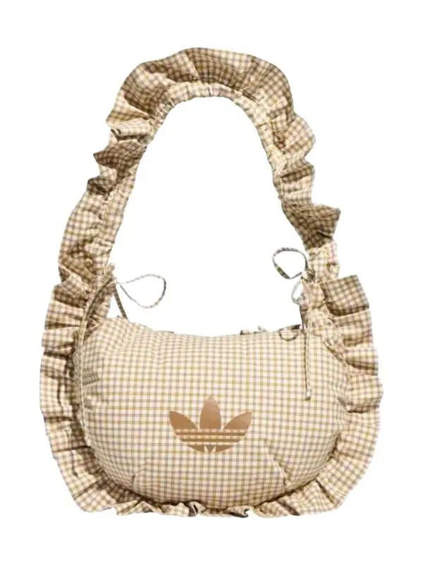Adidas Plaid Ruffle Shoulder Bag - Beige